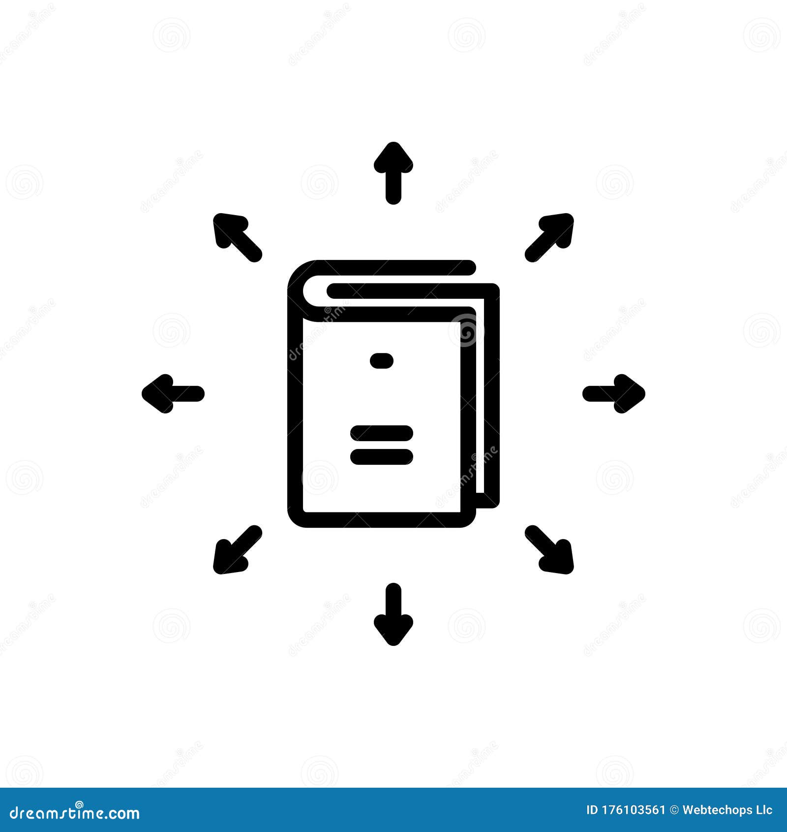 Black Line Icon for Guideline, Instruction and Direction Stock Vector ...