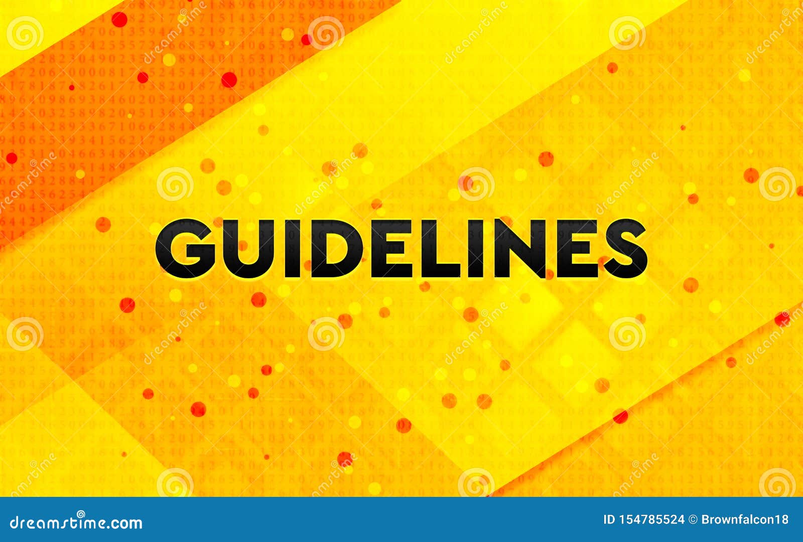 Guidelines Abstract Digital Banner Yellow Background Stock Illustration ...