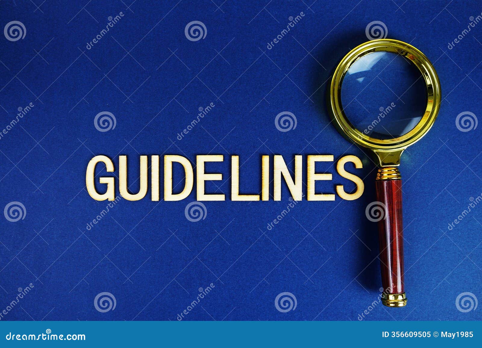 Guidelines Alphabet Letters with Magnifying Glass on Navy Blue ...