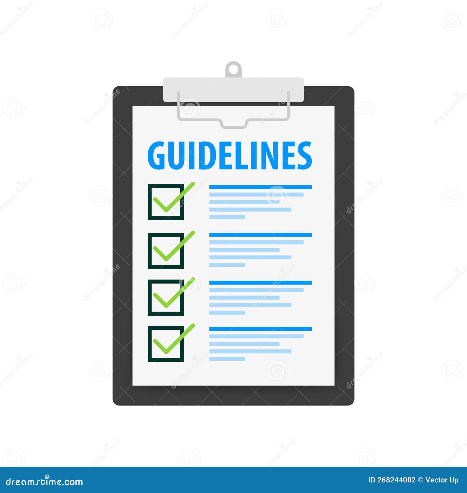 Guidelines Document. Business Guide Standard. Vector Illustration ...