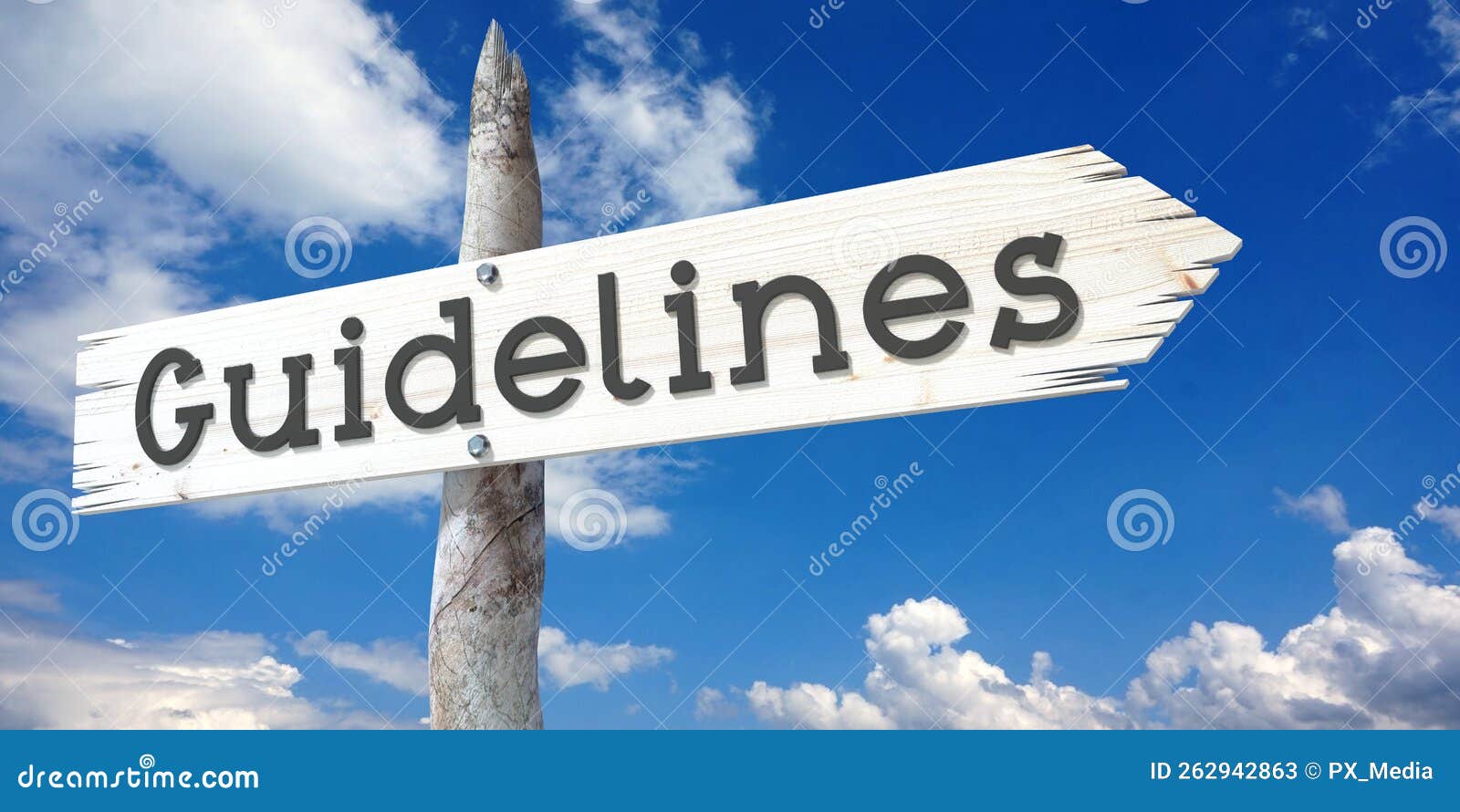 Guidelines - Wooden Signpost with One Arrow Stock Image - Image of ...