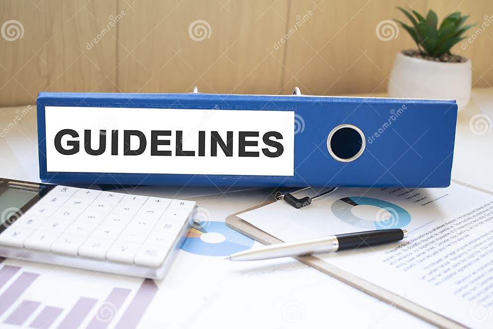 Guidelines Words on Labels with Document Binders Stock Image - Image of ...