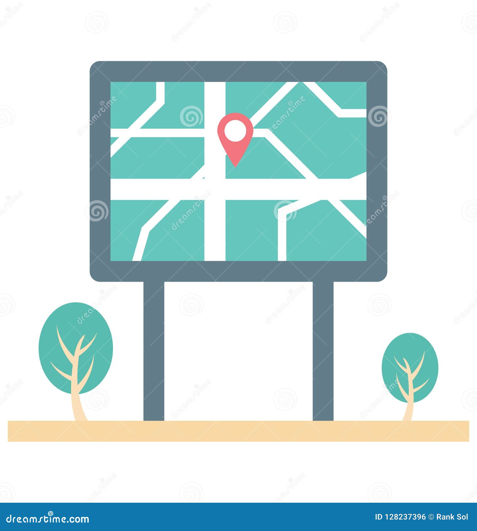 Guidepost Color Illustration Vector Icon Stock Vector - Illustration of ...