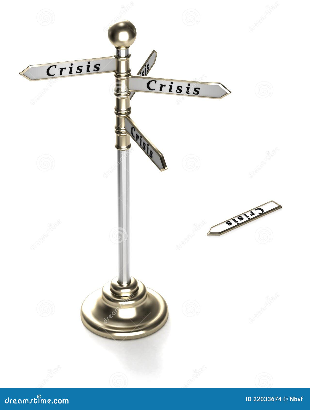 Guidepost Pointing To Crisis at Every Turn Stock Illustration ...