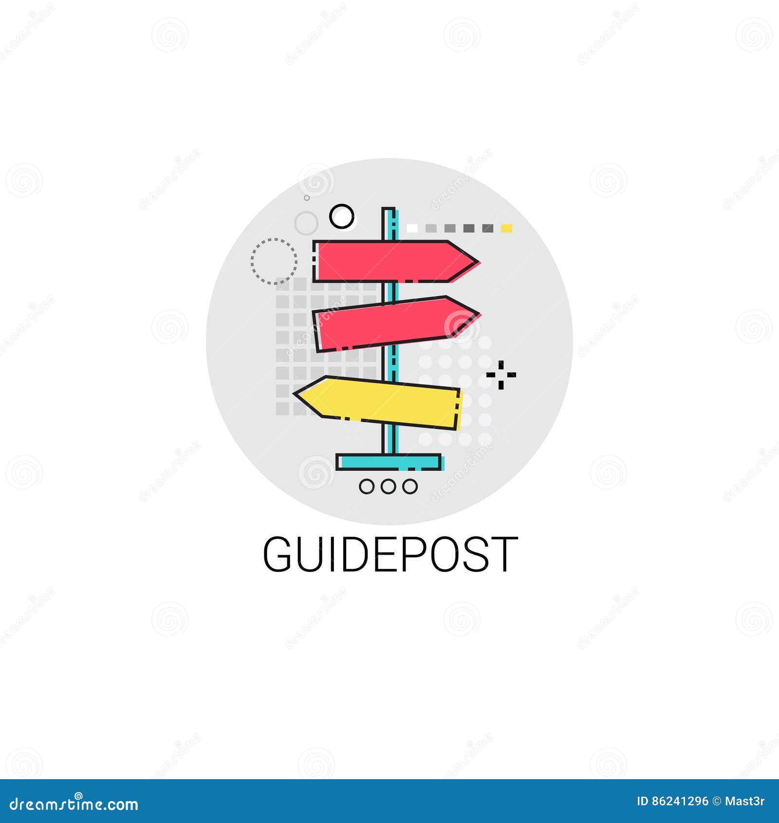 Guidepost Road Sign Guide Direction Icon Stock Vector - Illustration of ...