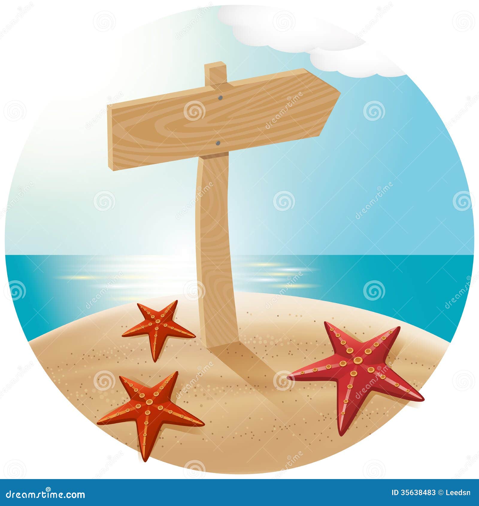 Guidepost at the Sea Beach stock vector. Illustration of indicator ...