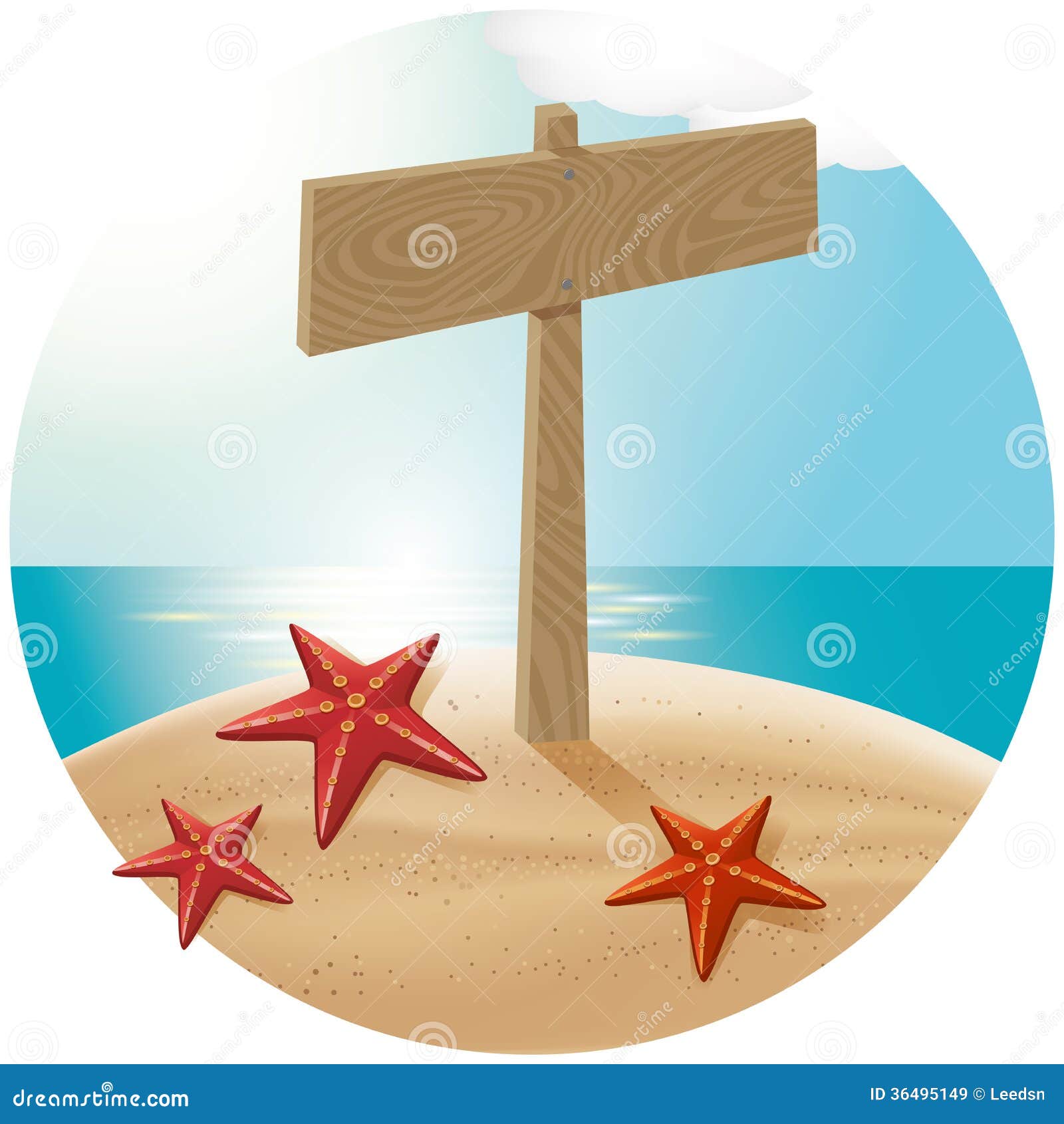 Guidepost at the Sea Beach 04 Stock Vector - Illustration of lost ...