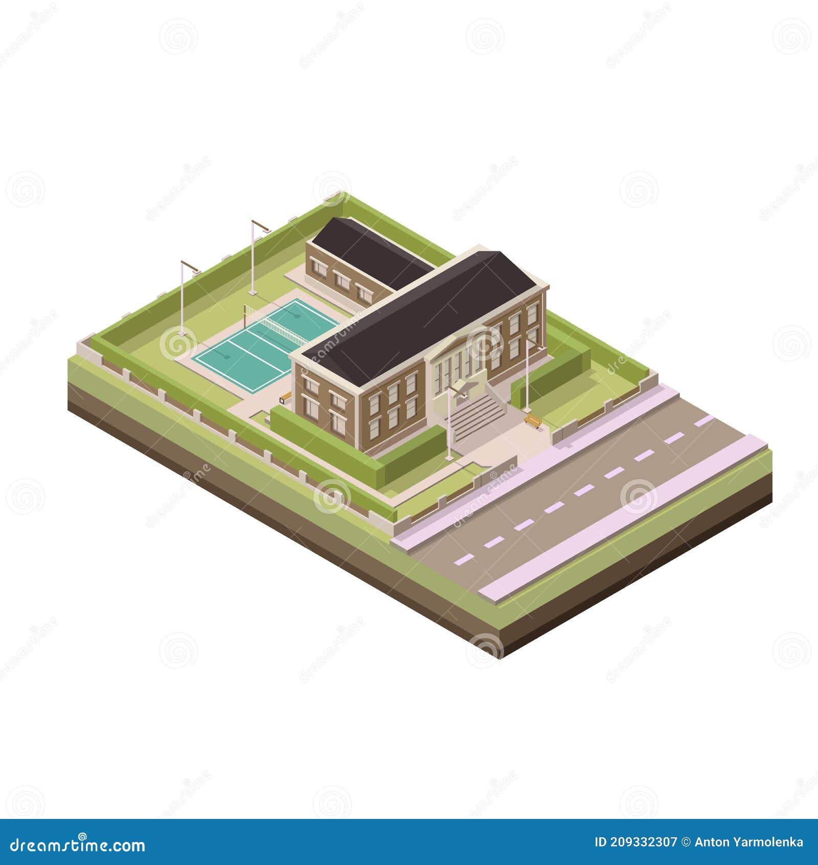 Isometric School. Vector Isometric Illustration Stock Vector ...