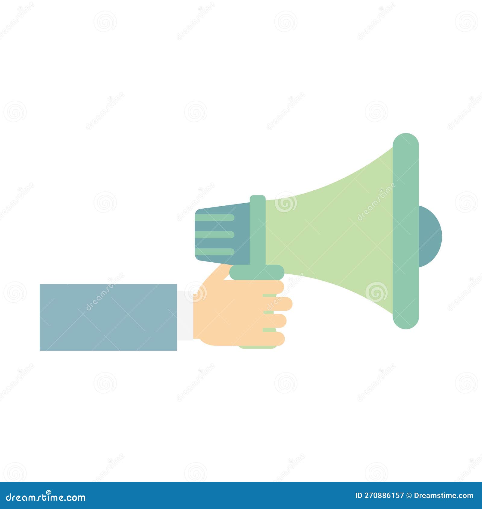 Hand Holding Megaphone Icon. Flat Illustration of Hand Holding ...