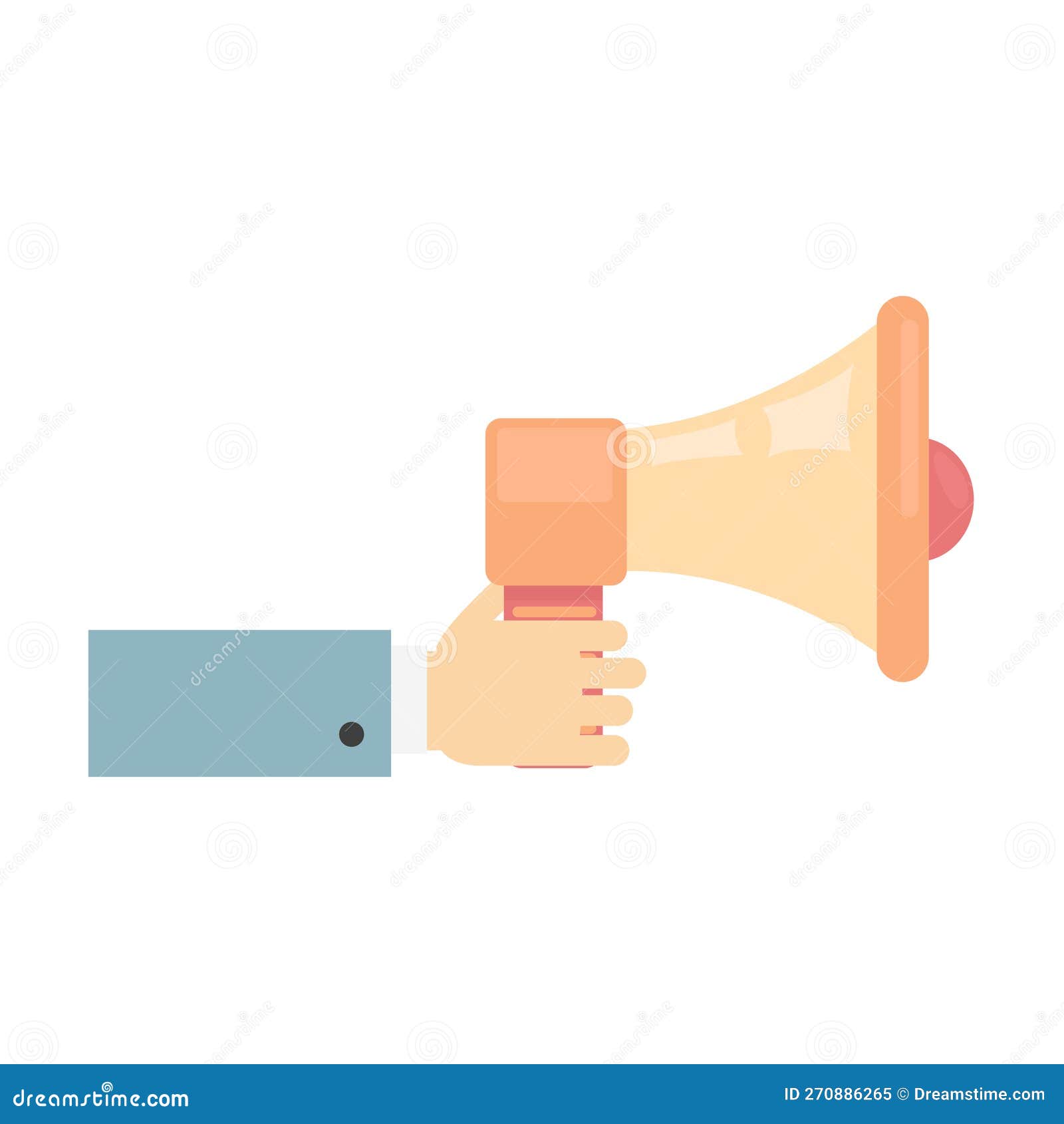 Hand Holding Megaphone Icon. Flat Illustration of Hand Holding ...