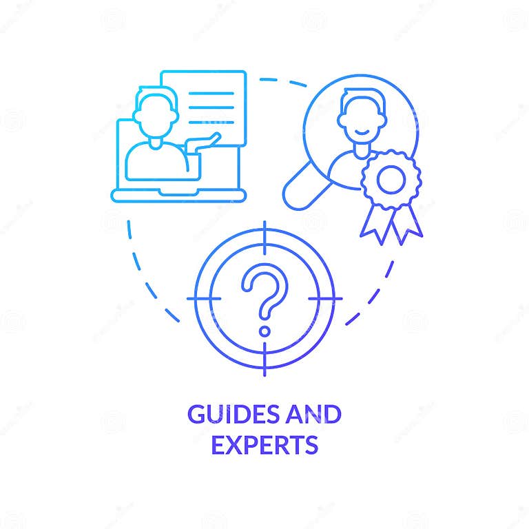 Guides and Experts Blue Gradient Concept Icon Stock Vector ...