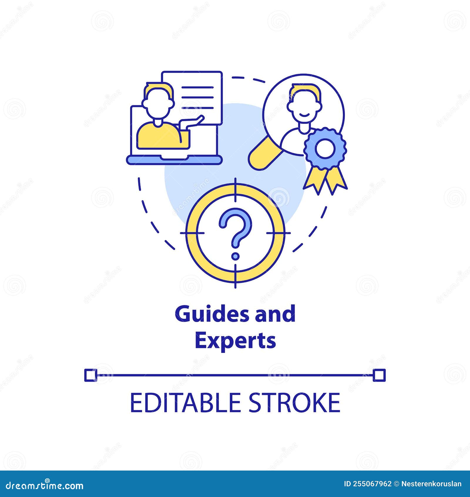 Guides and Experts Concept Icon Stock Vector - Illustration of expert ...