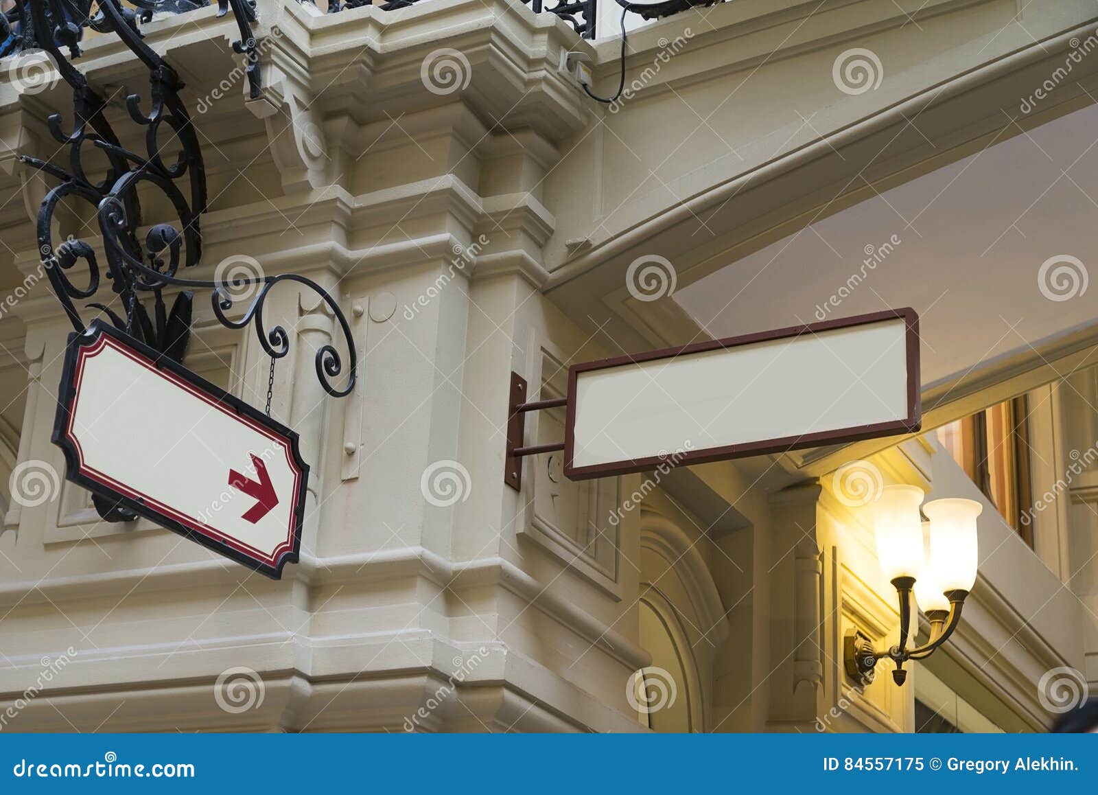 Guides signs. stock image. Image of arrow, wall, ceiling - 84557175