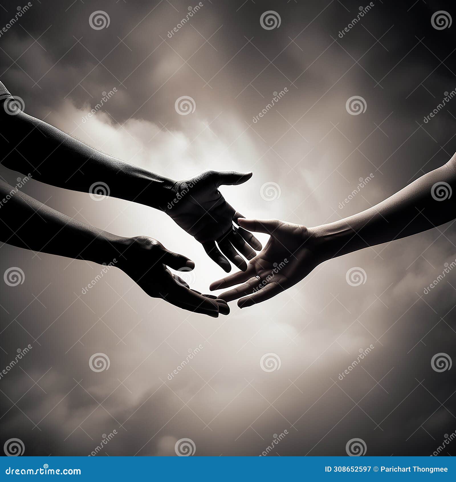 Guiding Light: Reaching Out To Help Each Other in the Dark Stock ...