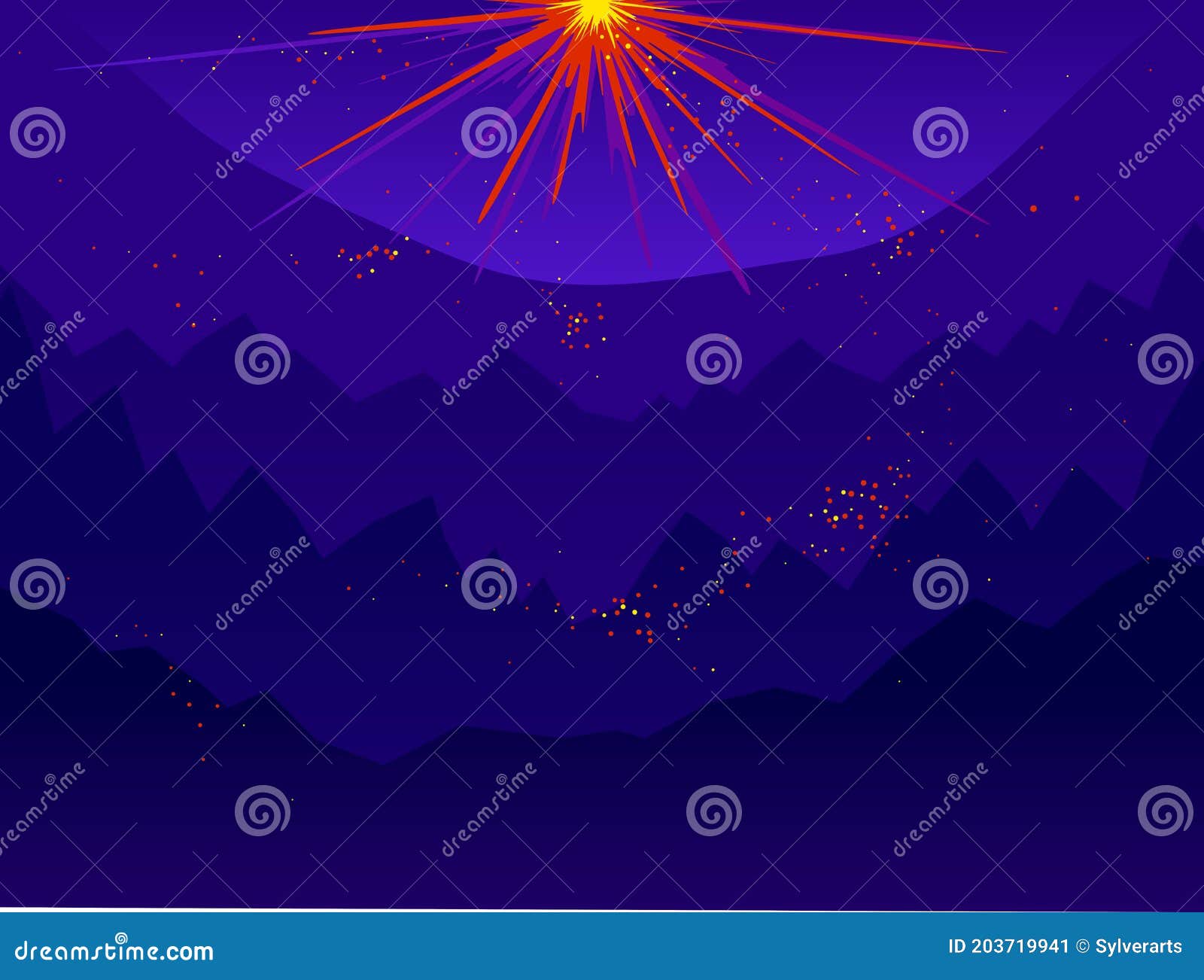 Guiding Star in the Night Vector Stock Vector - Illustration of fantasy ...