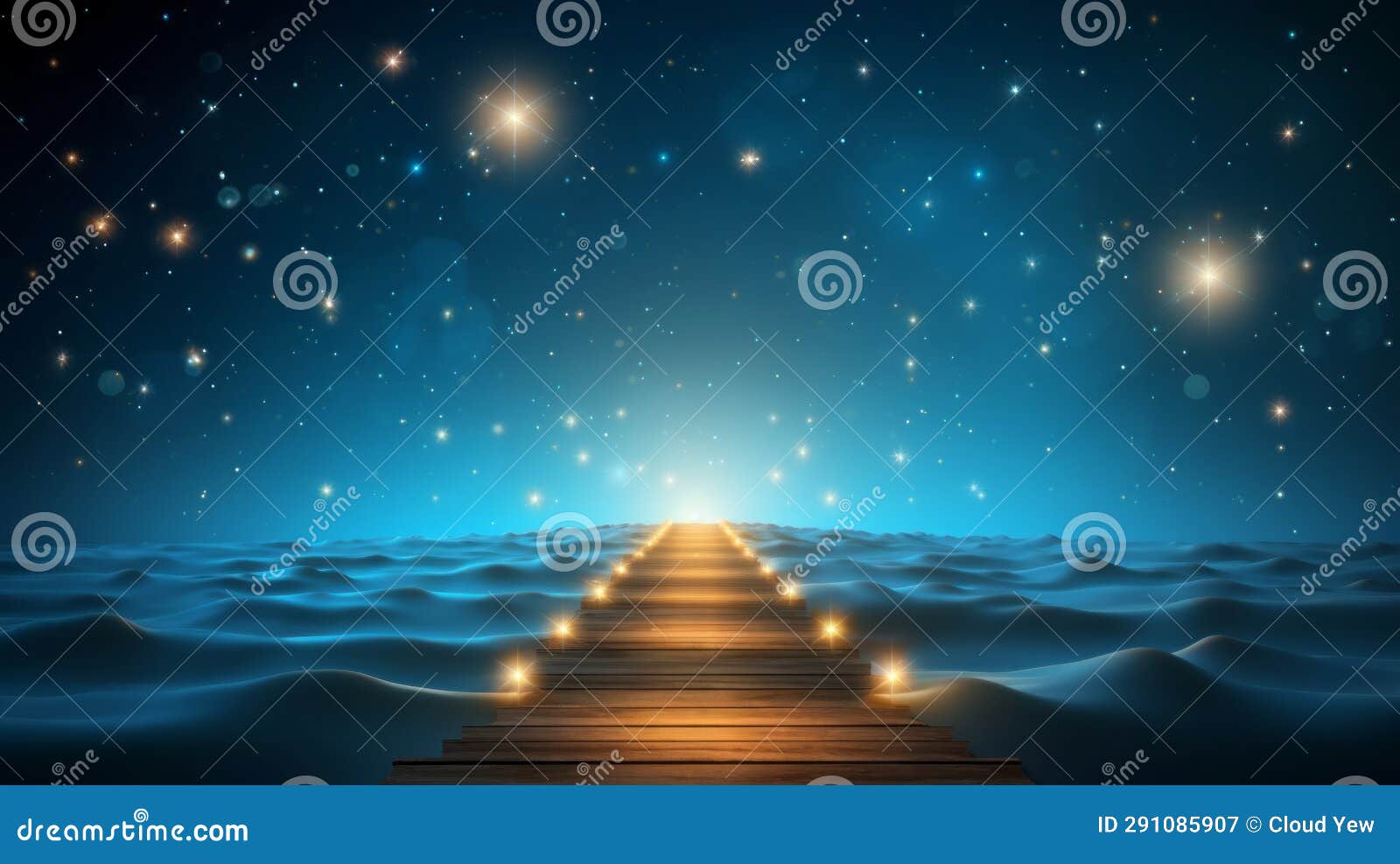 Guiding Star on Success Path Stock Illustration - Illustration of ...