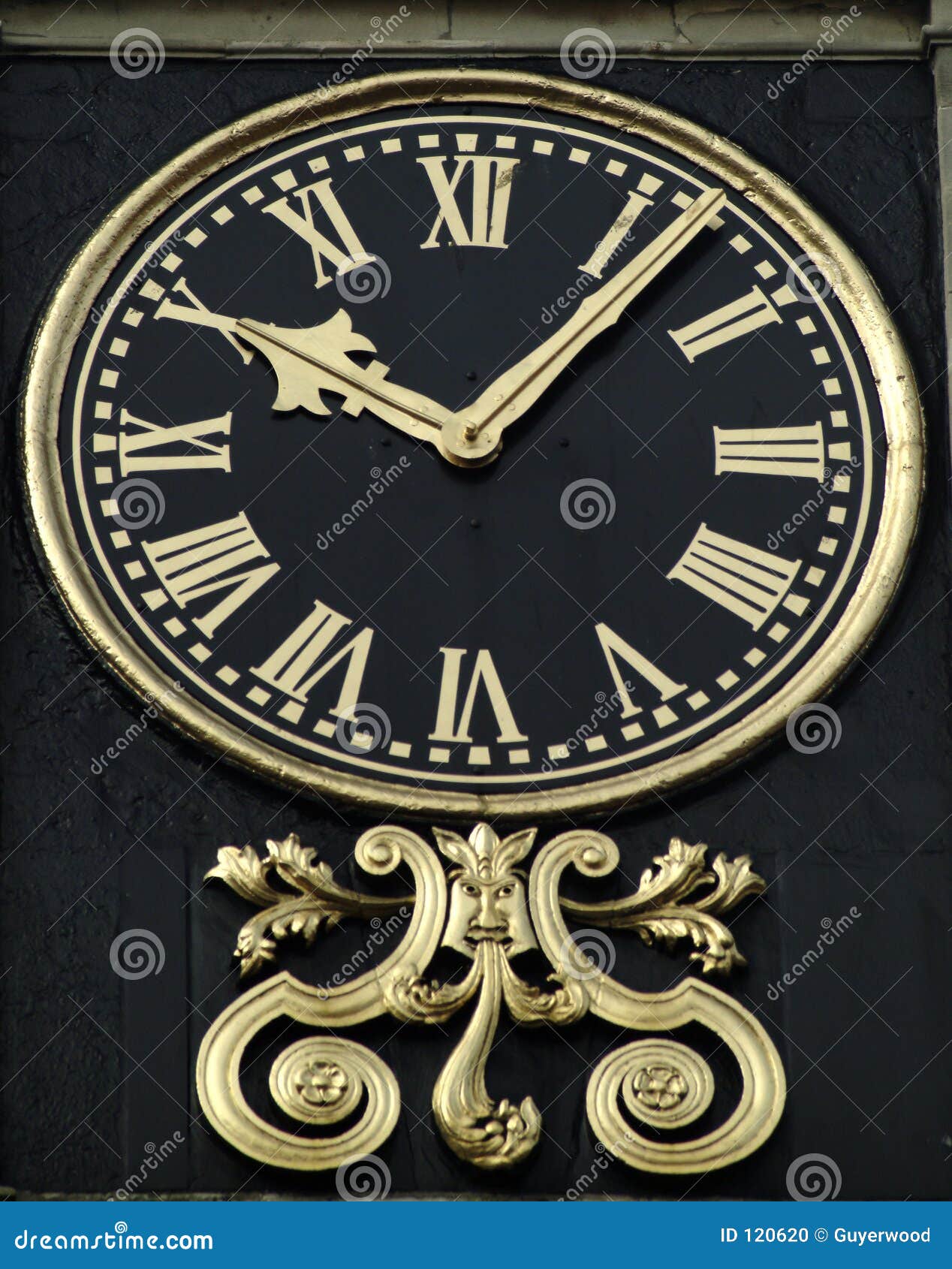 Guilded clock face stock photo. Image of time, numbers - 120620