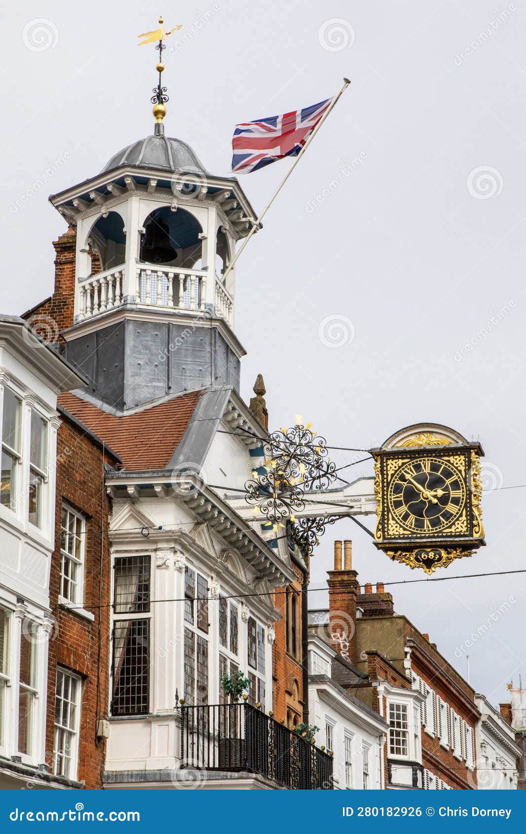 Guildford Guildhall in Guildford, Surrey Stock Photo - Image of high ...