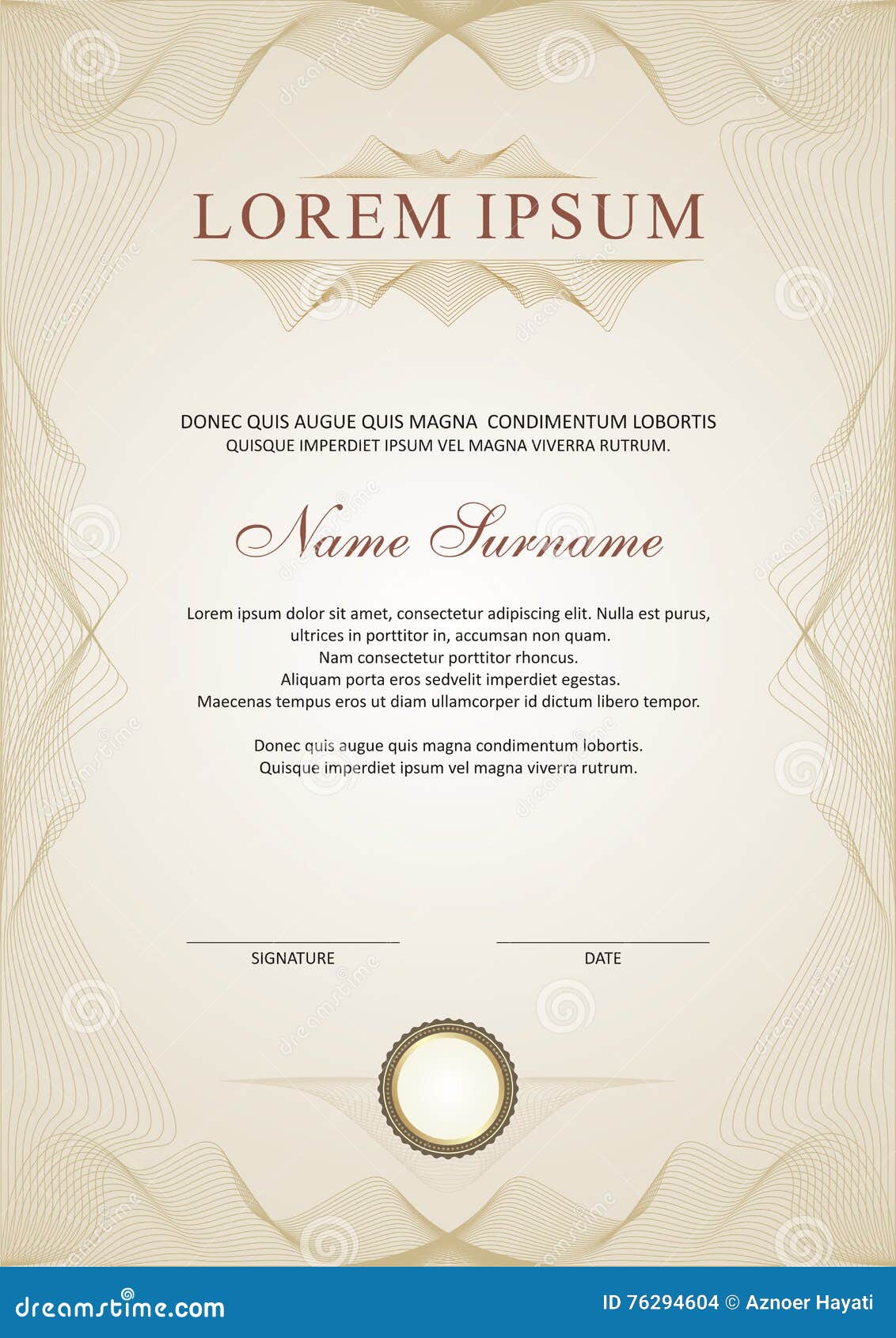 Guilloche Frame For Certificate, Diploma, Banknote New Design Stock ...