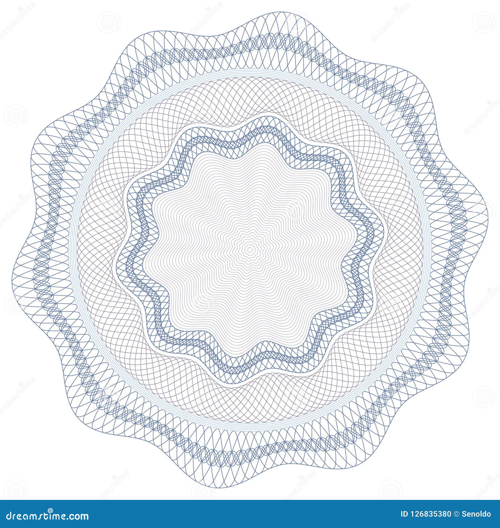 Guilloche Pattern and Rosette Design Element Stock Illustration ...