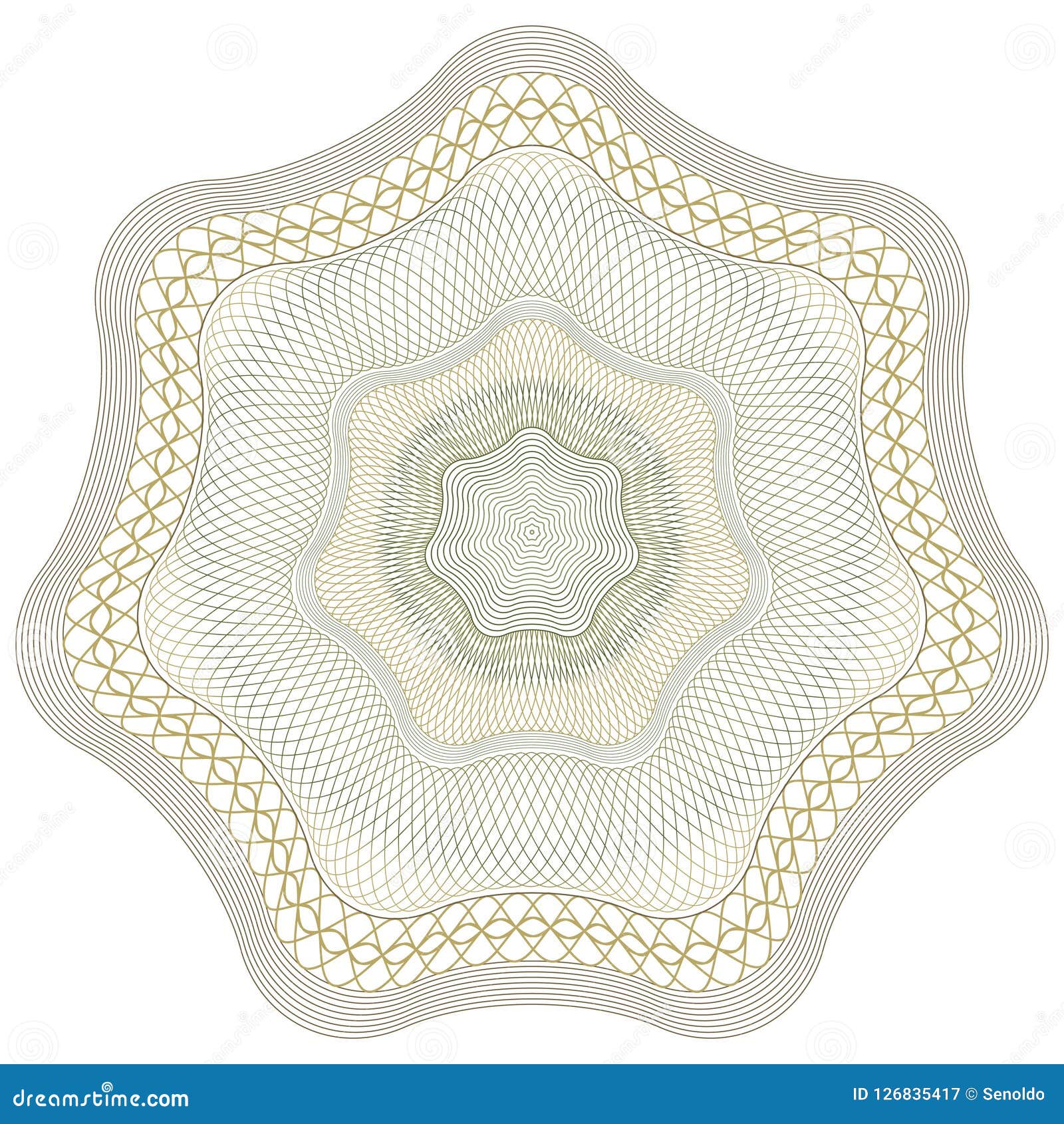 Guilloche Pattern and Rosette Design Element Stock Illustration ...