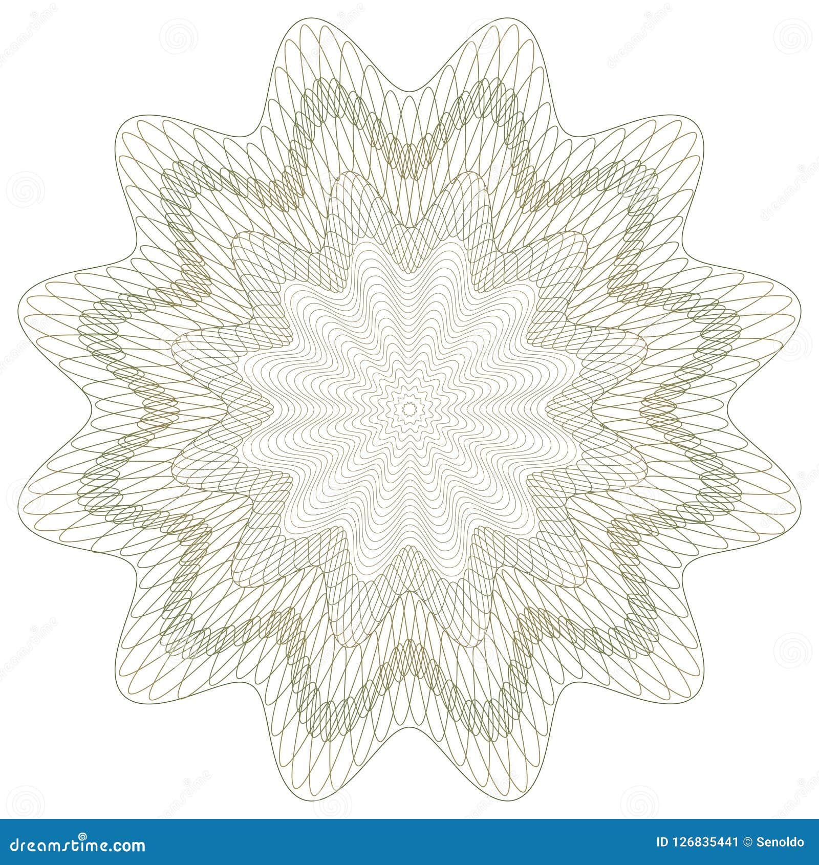 Guilloche Pattern and Rosette Design Element Stock Illustration ...