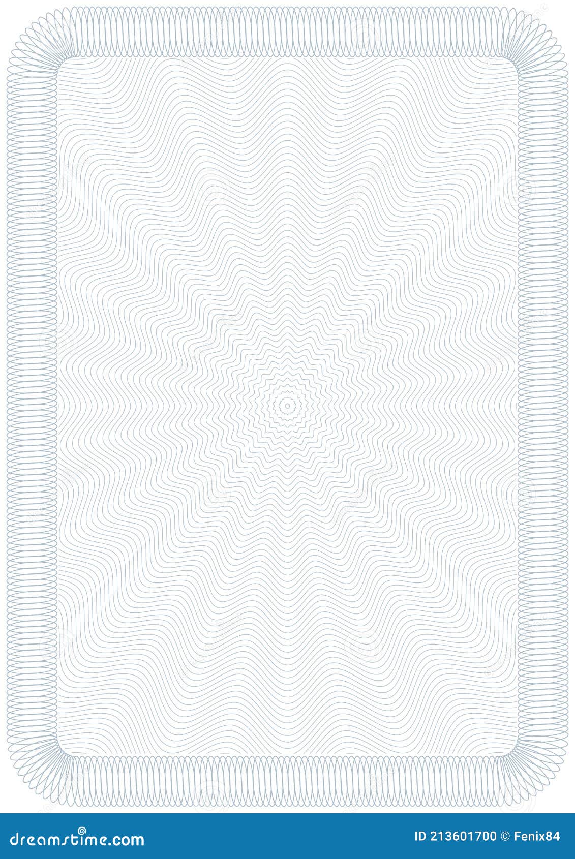 Guilloche Rectangle Pattern. Vertical Vector Format for Printing on A4 ...