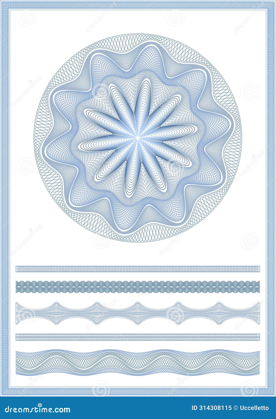 A Guilloche Rosette and Borders Collection Stock Vector - Illustration of decoration, repeating ...