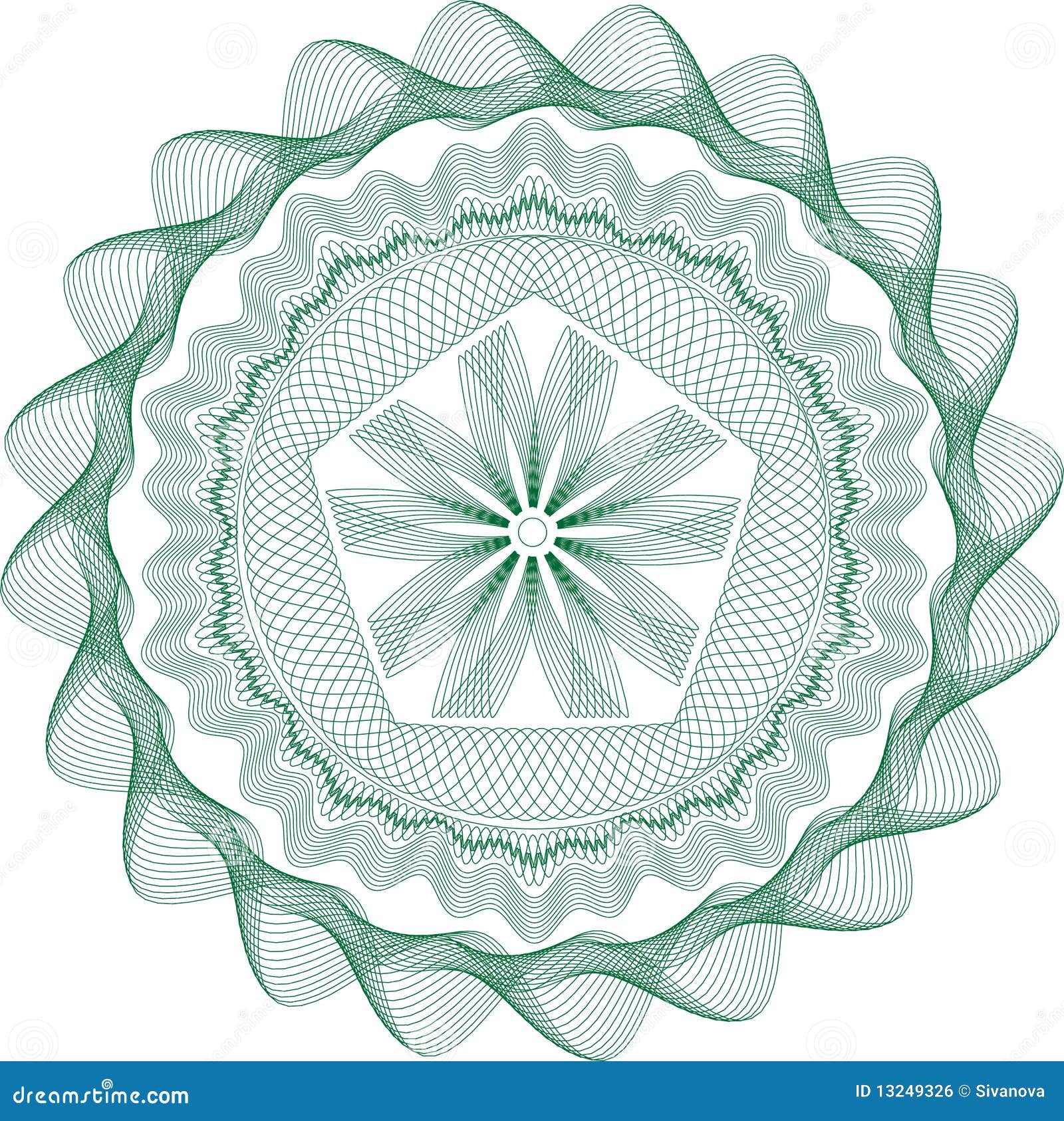 Guilloche rosette pattern stock vector. Illustration of wave - 13249326