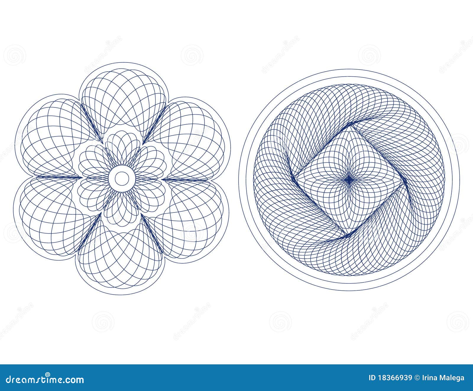 Guilloche Rosette, Pattern for Currency, Ce Stock Illustration ...