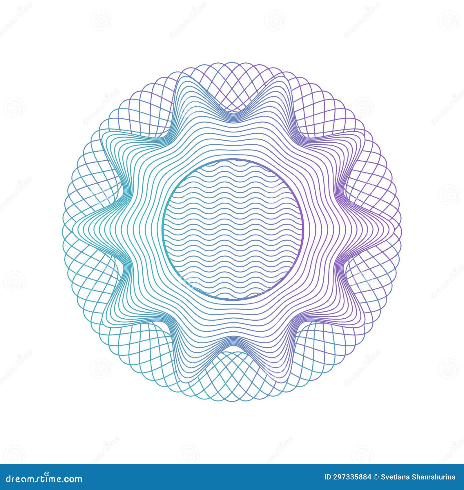 Guilloche Round Pattern Rosette for Banknotes, Certificate, Play Money ...