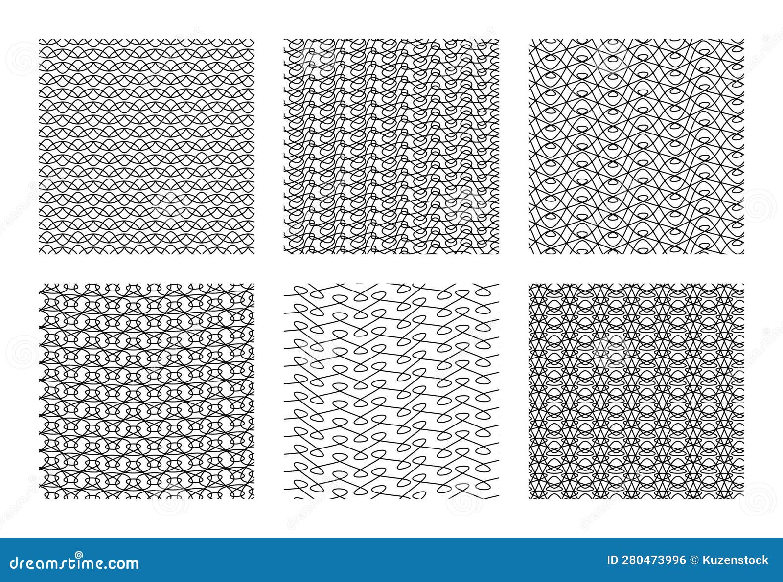 Guilloche Seamless Patterns. Certificate, Money Banknote Texture Stock ...
