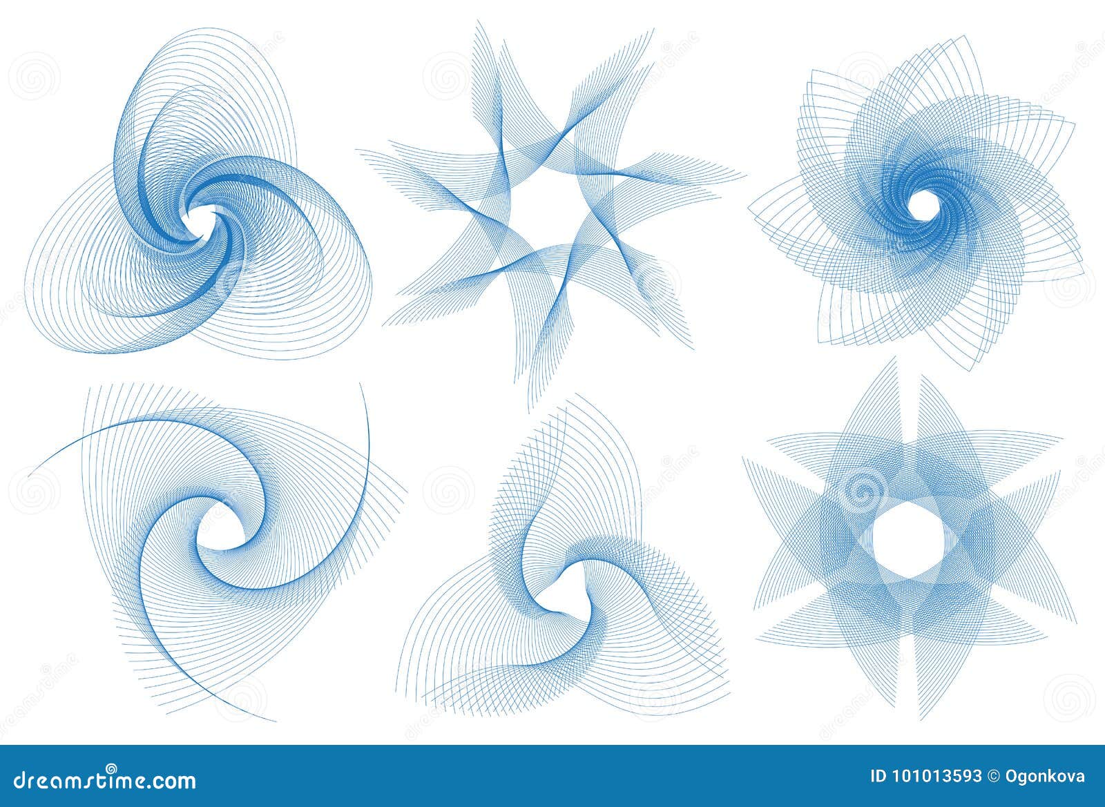 Guilloche Vector Pattern Set Watermarks. Useful for Banknote, Money ...