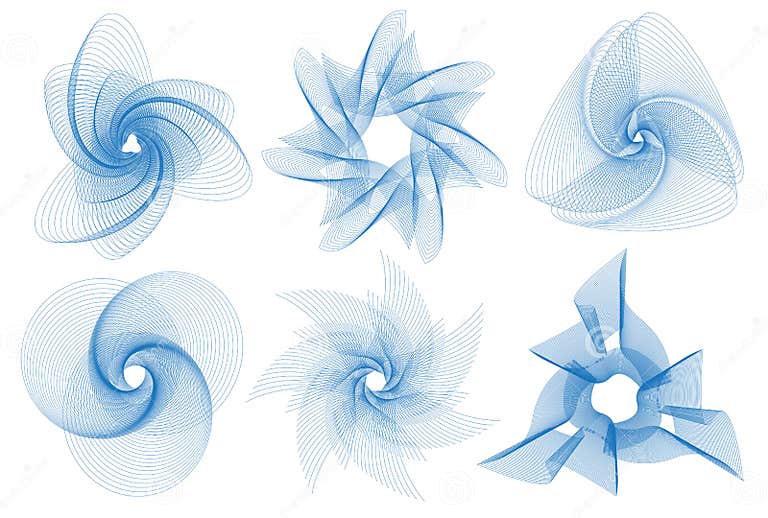 Guilloche Vector Pattern Set Watermarks. Useful for Banknote, Money ...