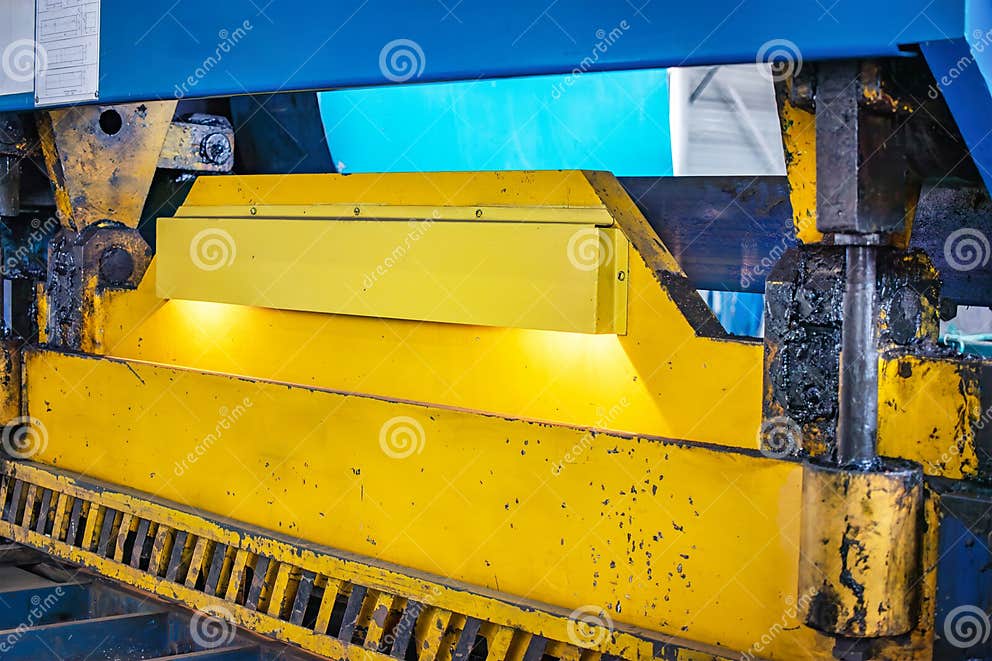 Industrial Guillotine Machine in Workshop, Designed for Precise Metal ...
