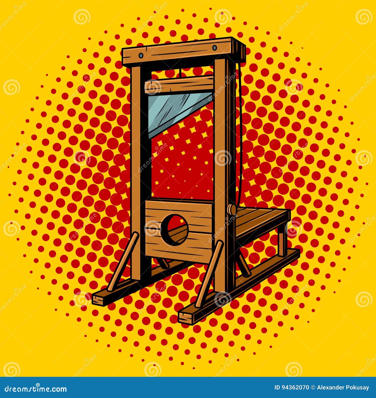 Guillotine Pop Art Vector Illustration Stock Vector - Illustration of ...