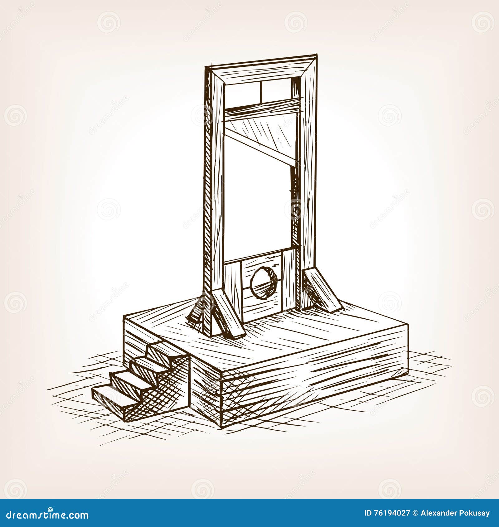 Guillotine Sketch Style Vector Illustration Stock Vector - Illustration ...