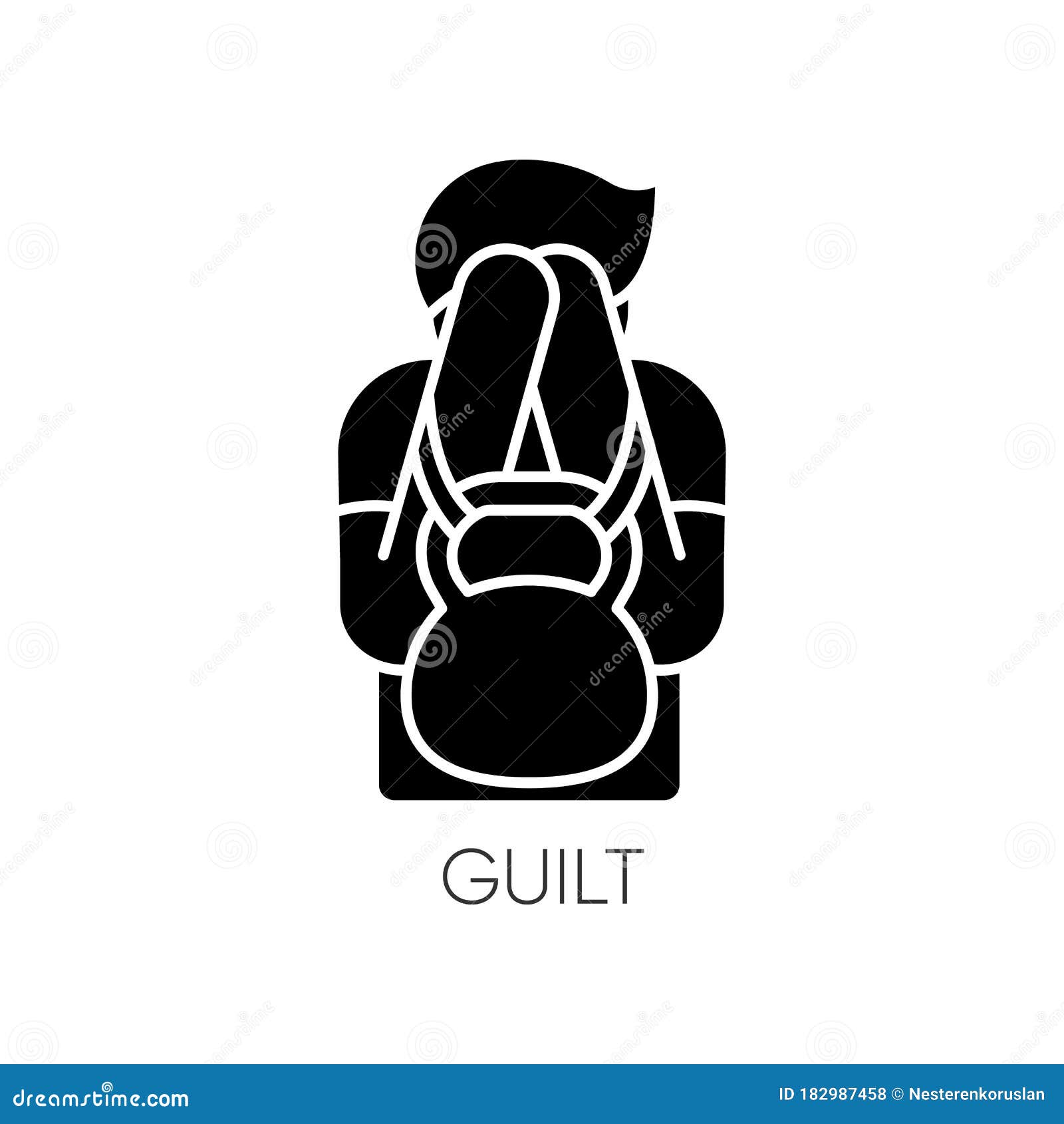 Guilt black glyph icon stock vector. Illustration of issue - 182987458 Guilt black glyph icon stock vector. Illustration of issue - 182987458