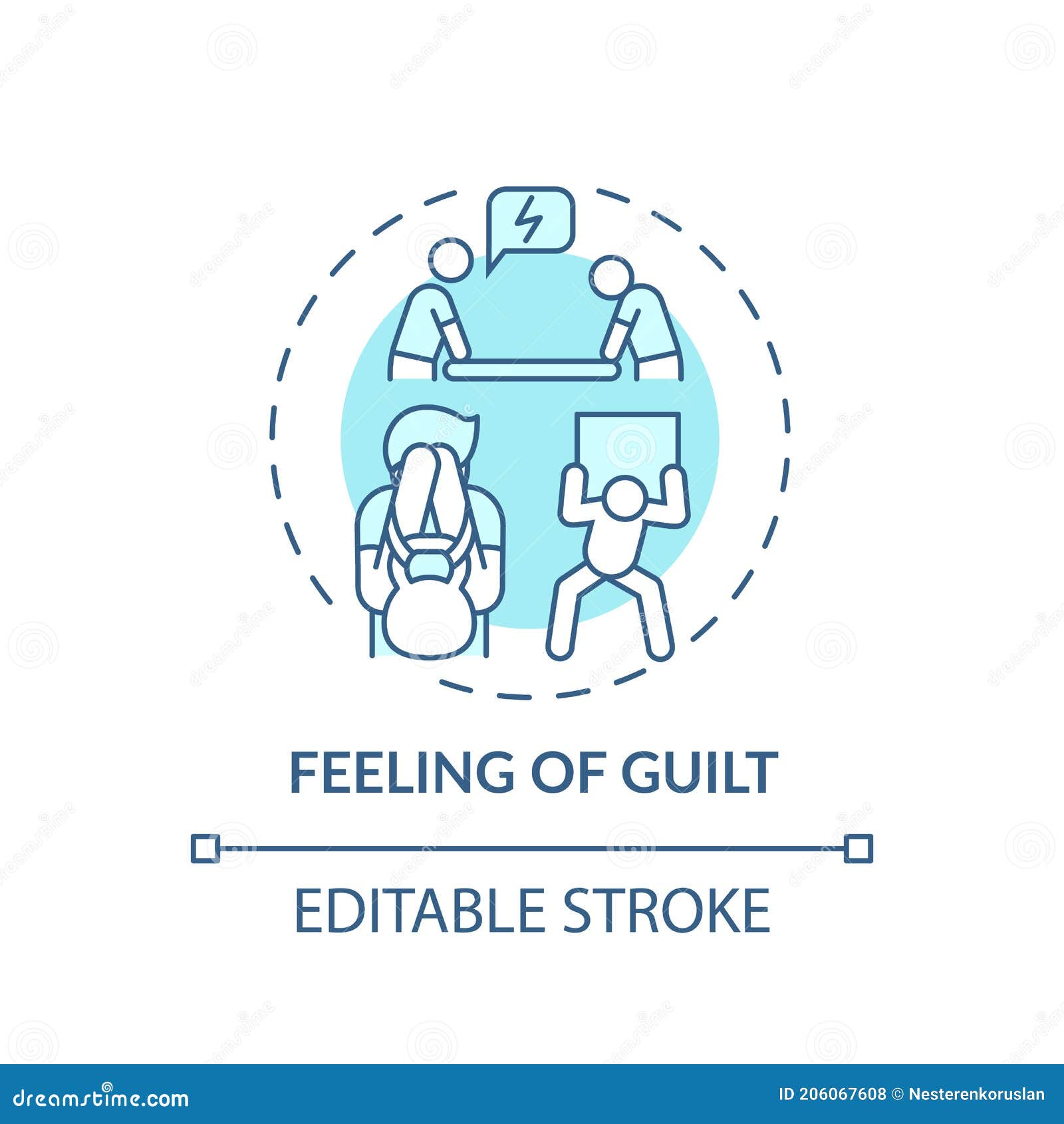 Guilt Icon. Element Of Human Emotions Elements Illustration. Premium ...