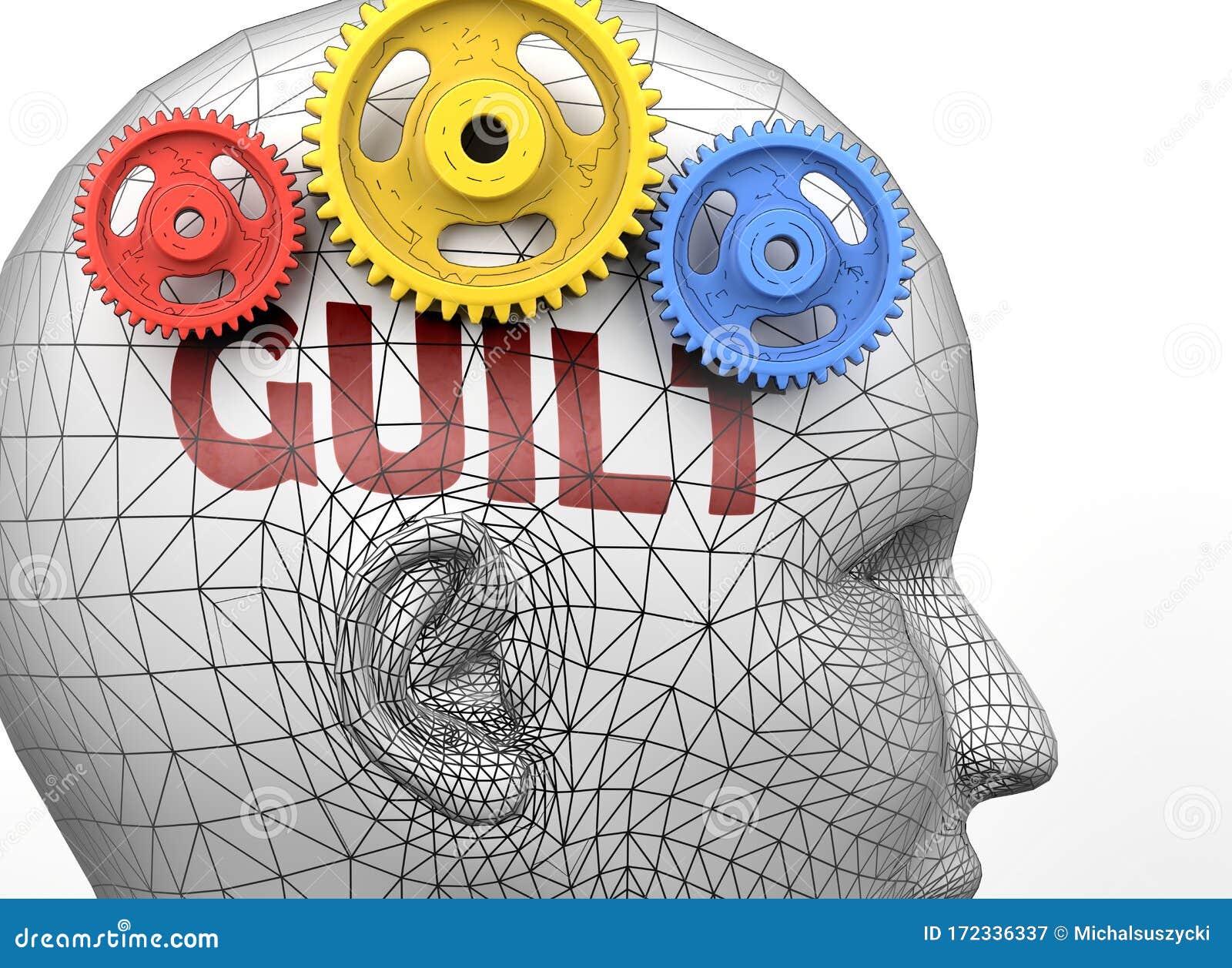 Guilt and Human Mind - Pictured As Word Guilt Inside a Head To ...