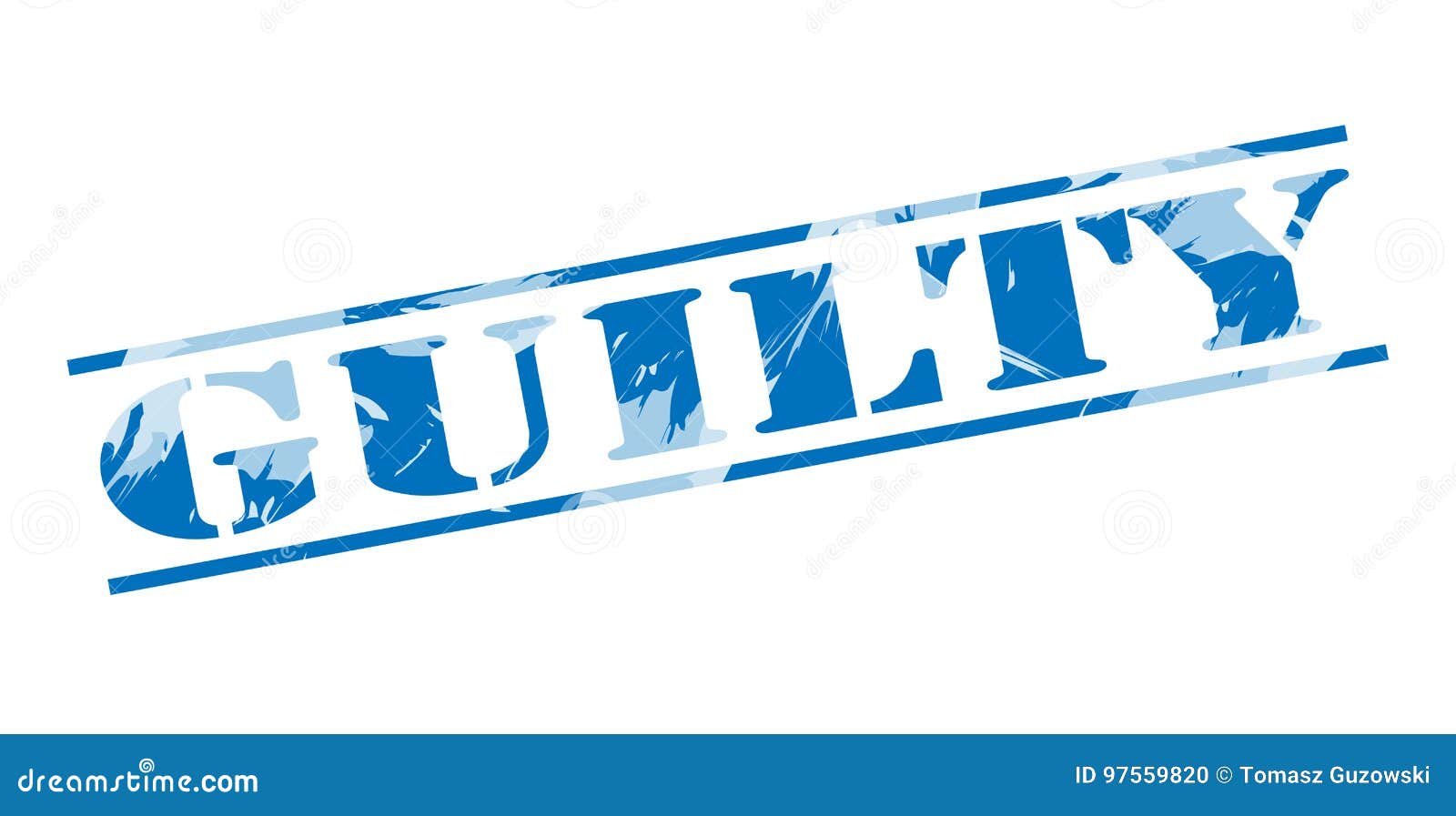 Guilty blue stamp stock illustration. Illustration of white - 97559820