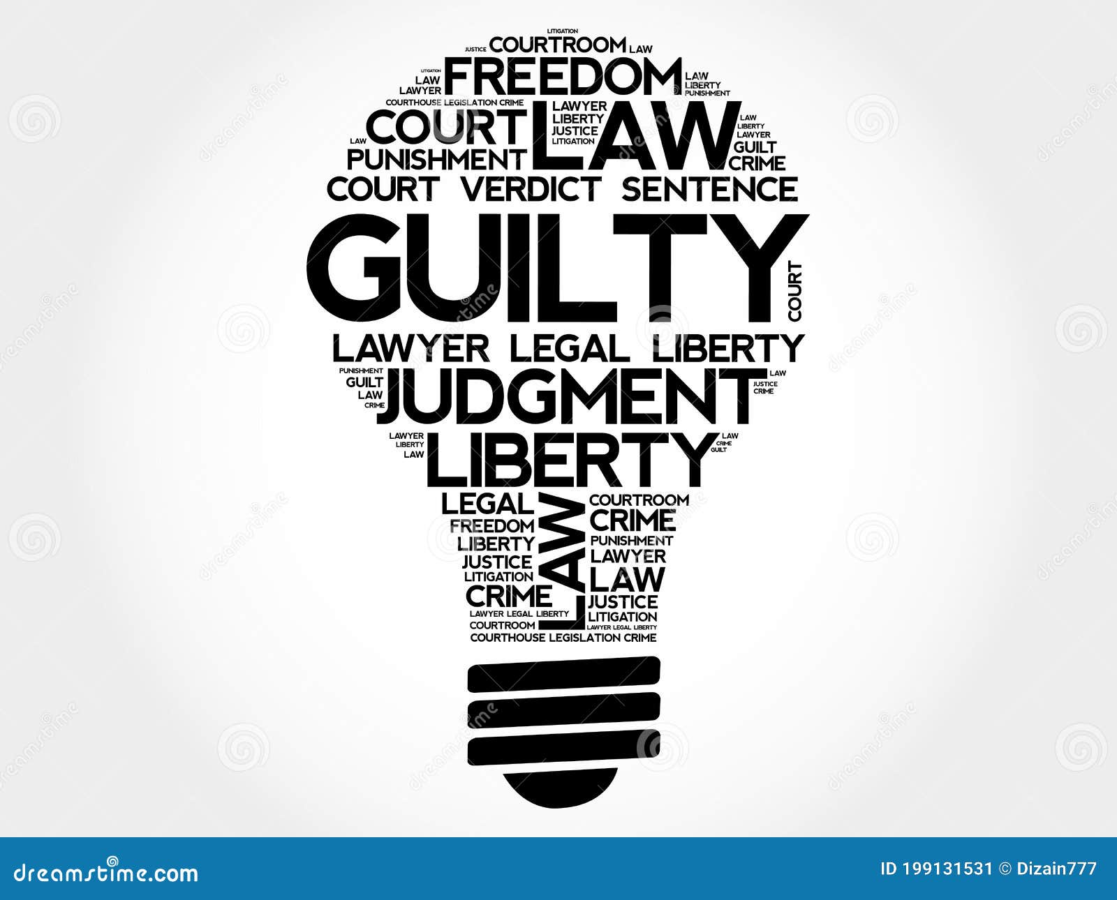 Guilty Bulb Word Cloud Collage Stock Illustration - Illustration of ...