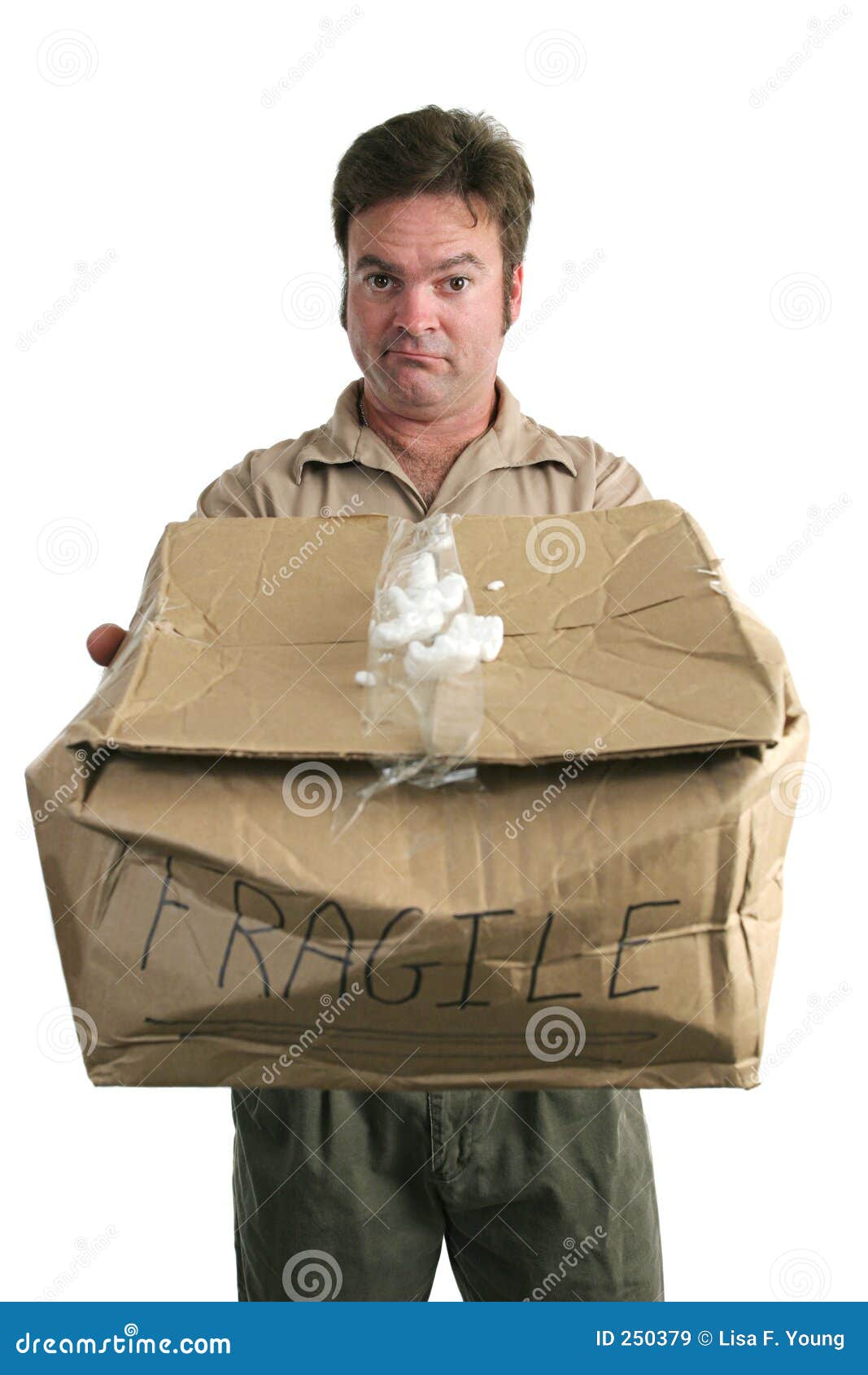 Guilty Delivery Man stock image. Image of gift, delivering - 250379