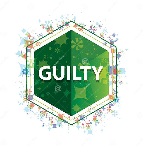 Guilty Floral Plants Pattern Green Hexagon Button Stock Illustration ...