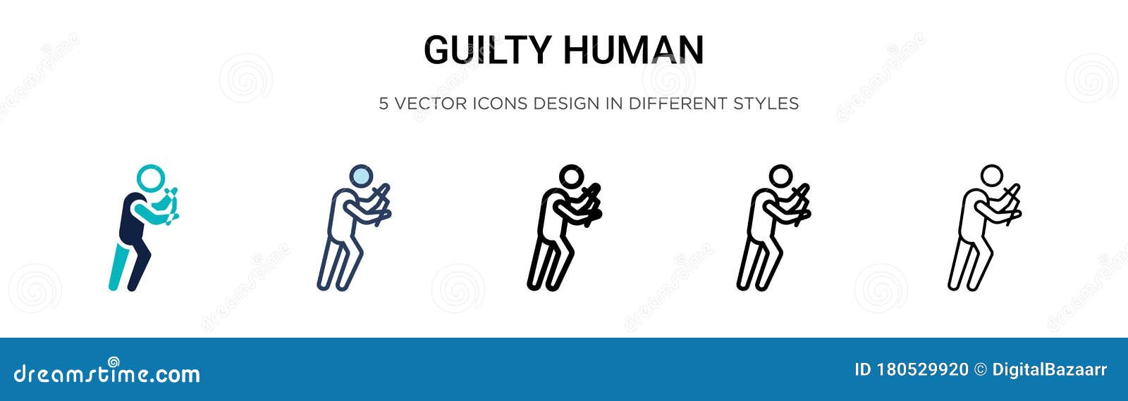 Guilty Human Icon in Filled, Thin Line, Outline and Stroke Style ...