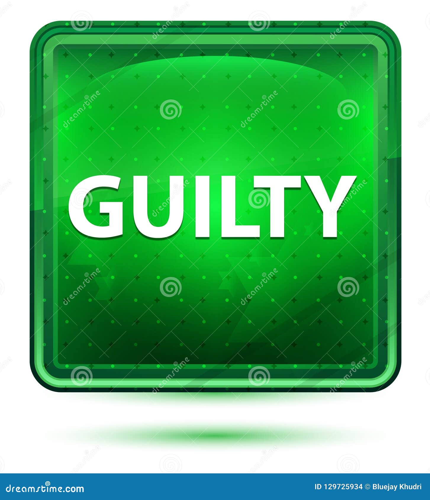 Guilty Neon Light Green Square Button Stock Illustration - Illustration ...