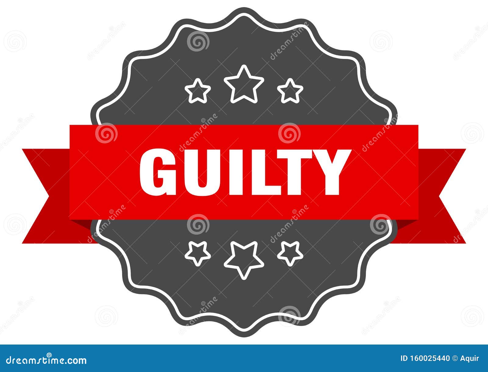 Guilty label stock vector. Illustration of round, isolated - 160025440