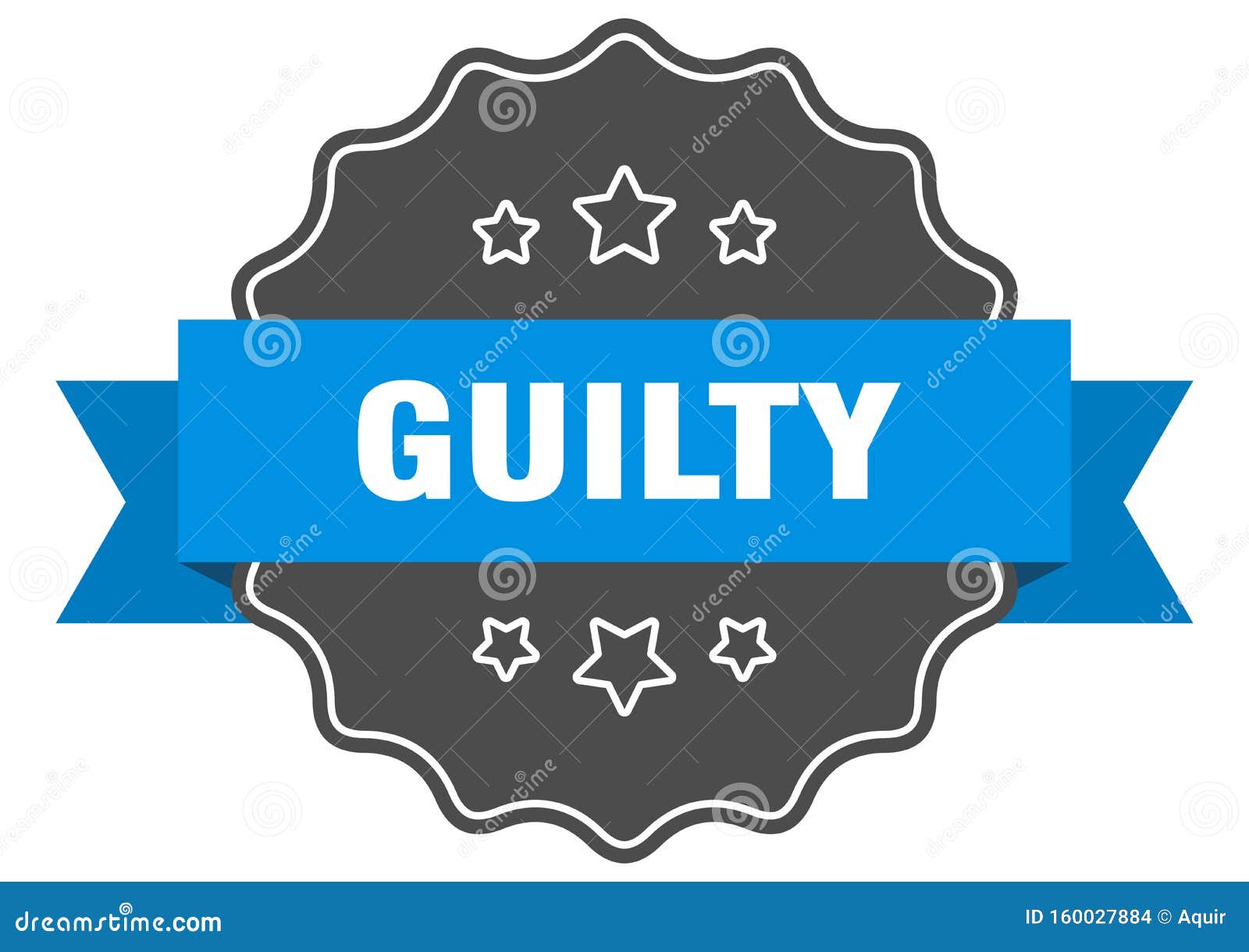 Guilty label stock vector. Illustration of banner, seal - 160027884