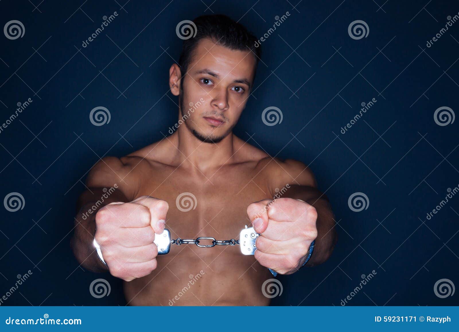 Guilty man with handcuffs stock image. Image of locked - 59231171