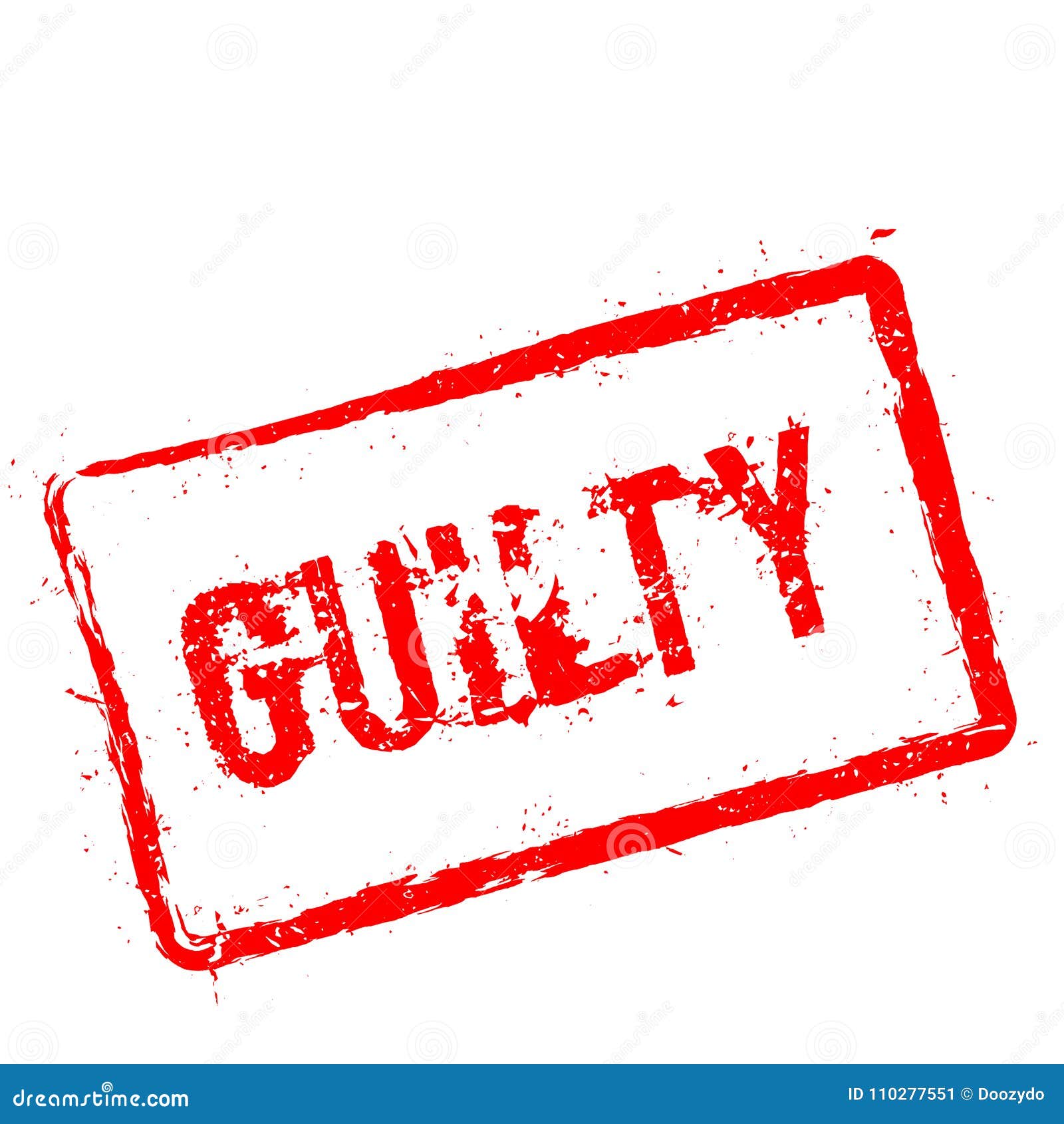 Guilty Red Rubber Stamp Isolated on White. Stock Vector - Illustration ...